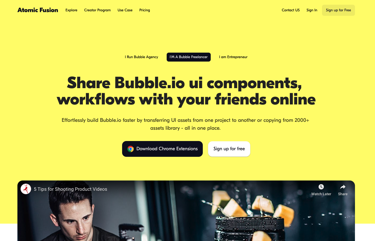 Product - Saas Landing Page Template | Bubble